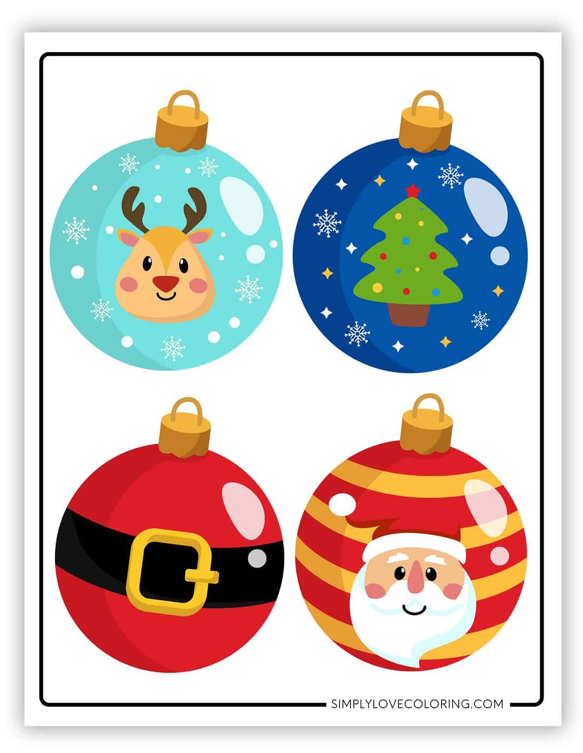 Printable Christmas Ornaments (Free PDF Downloads) - Simply Love Coloring