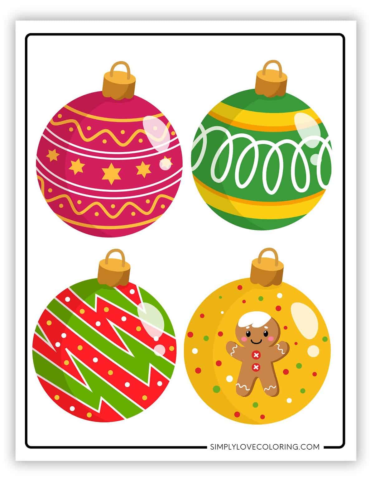 Printable Christmas Ornaments (Free PDF Downloads) - Simply Love Coloring