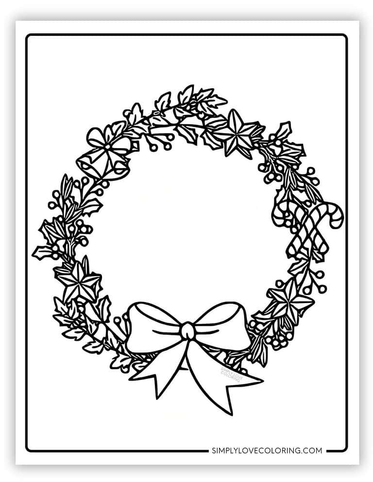Christmas Wreath Coloring Pages - Simply Love Coloring