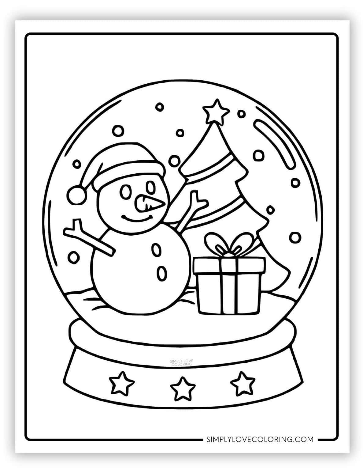 Snow Globe Coloring Pages (Free PDF Printables) - Simply Love Coloring