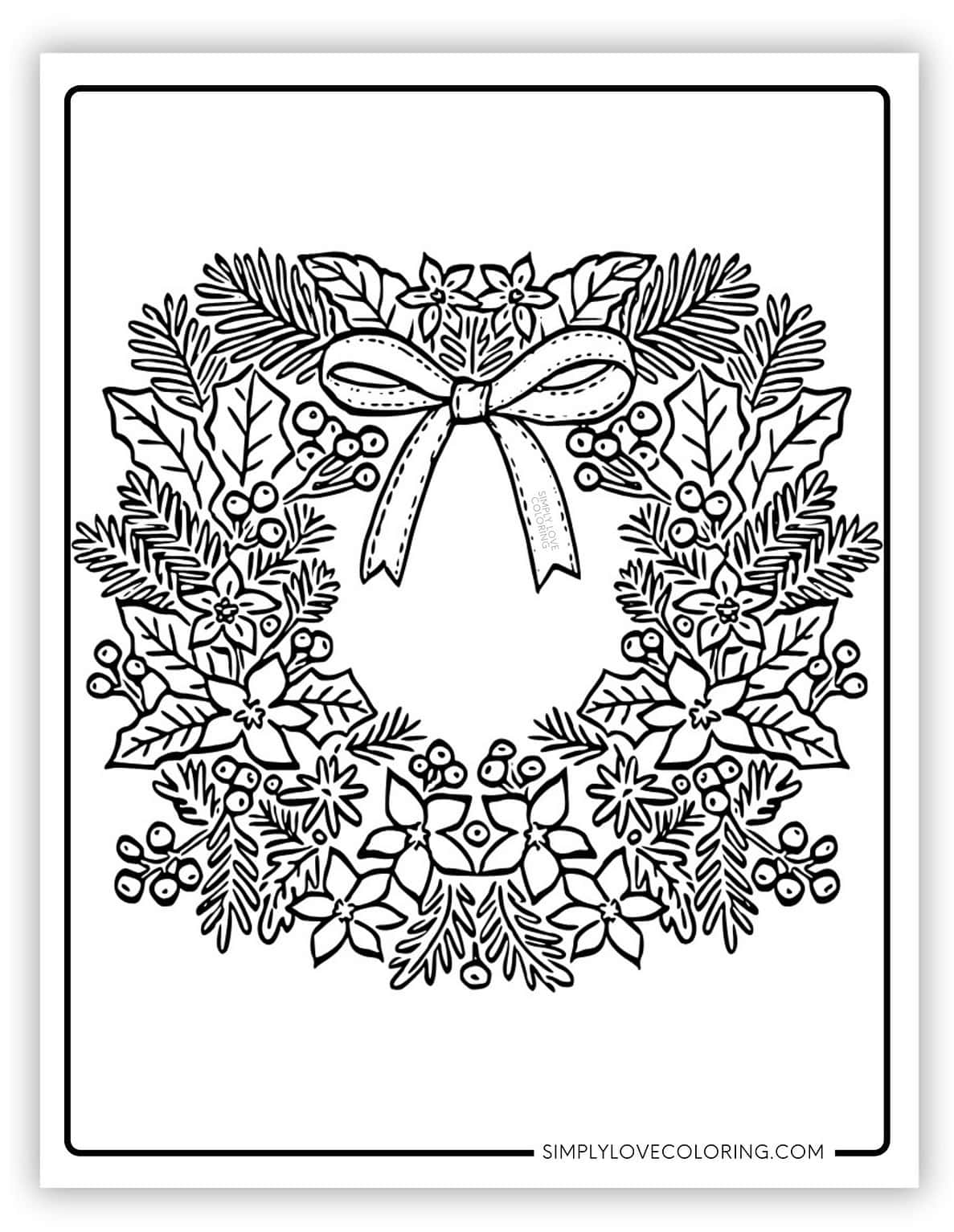 Christmas Wreath Coloring Pages - Simply Love Coloring