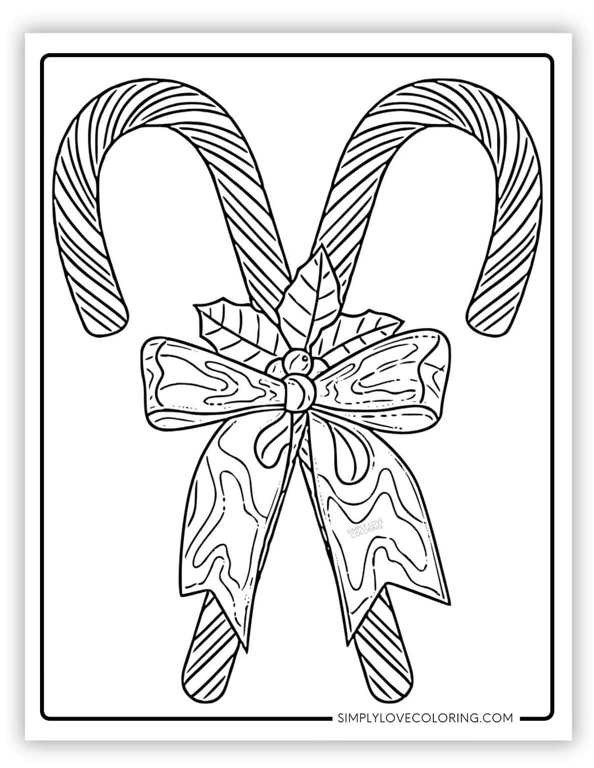 Candy Cane Coloring Pages (Free PDF Printables) - Simply Love Coloring