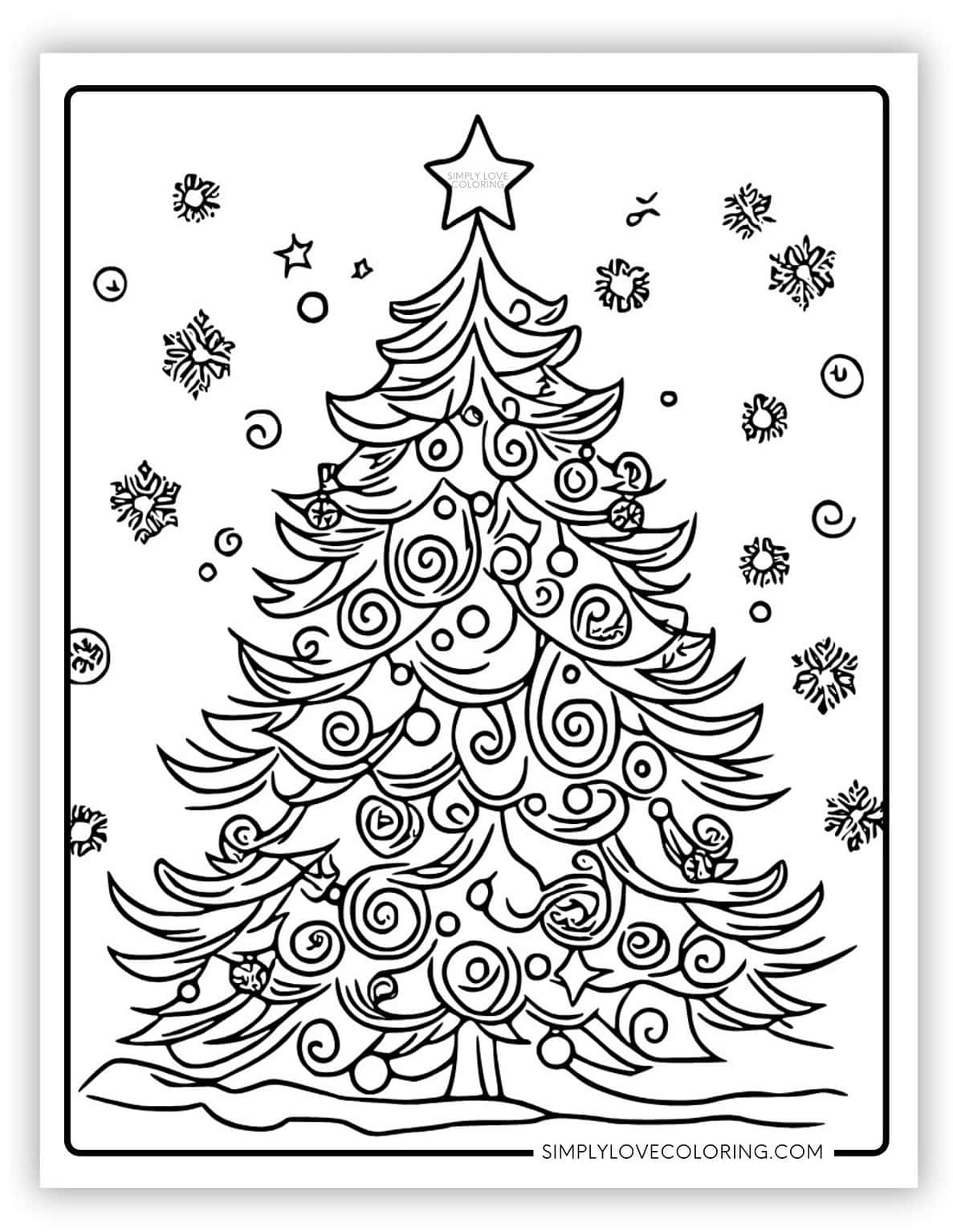 Christmas Tree Coloring Pages (Free PDF Printables) - Simply Love Coloring