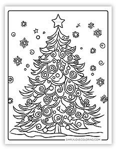 Christmas Tree Coloring Pages (Free PDF Printables) - Simply Love Coloring