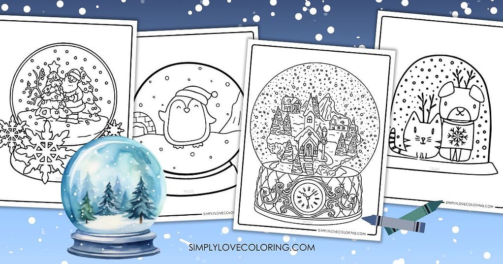 Snow Globe Coloring Pages (Free PDF Printables) - Simply Love Coloring