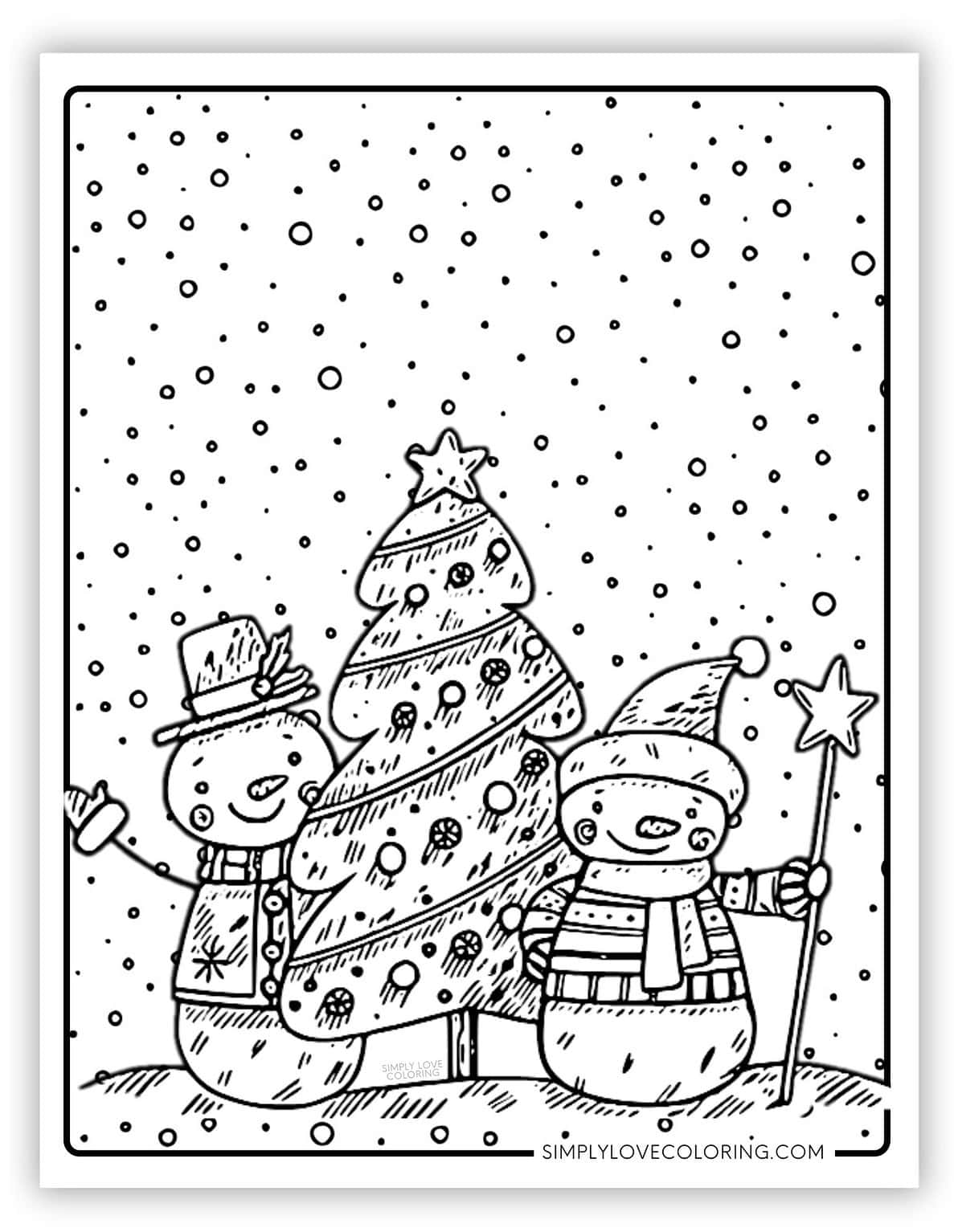 Snowman Coloring Pages (Free PDF Printables) - Simply Love Coloring