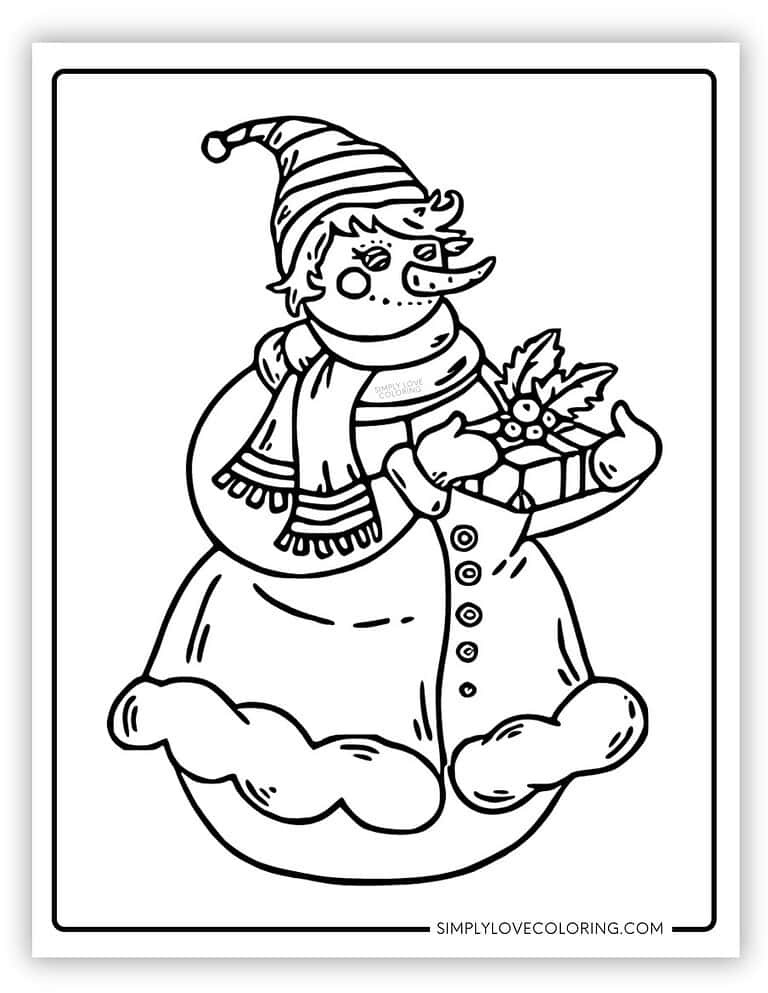 Snowman Coloring Pages (Free PDF Printables) - Simply Love Coloring