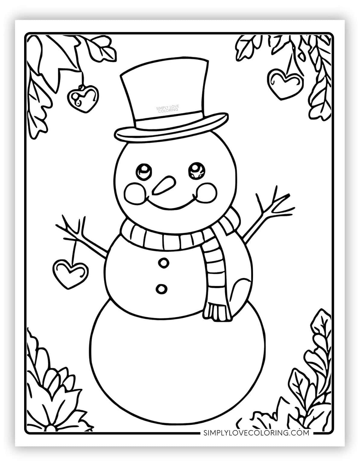 Snowman Coloring Pages (Free PDF Printables) - Simply Love Coloring