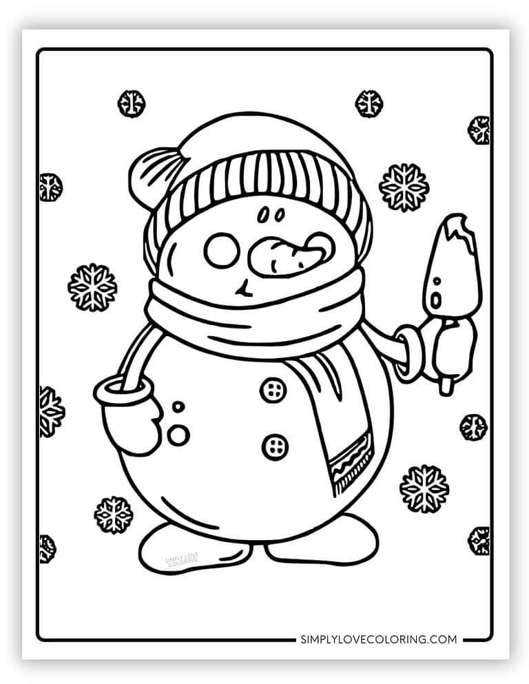 Snowman Coloring Pages (Free PDF Printables) - Simply Love Coloring