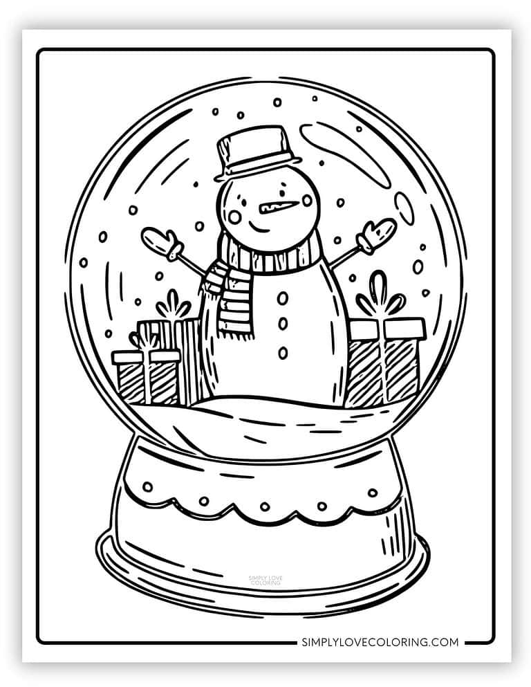 Snow Globe Coloring Pages (Free PDF Printables) - Simply Love Coloring