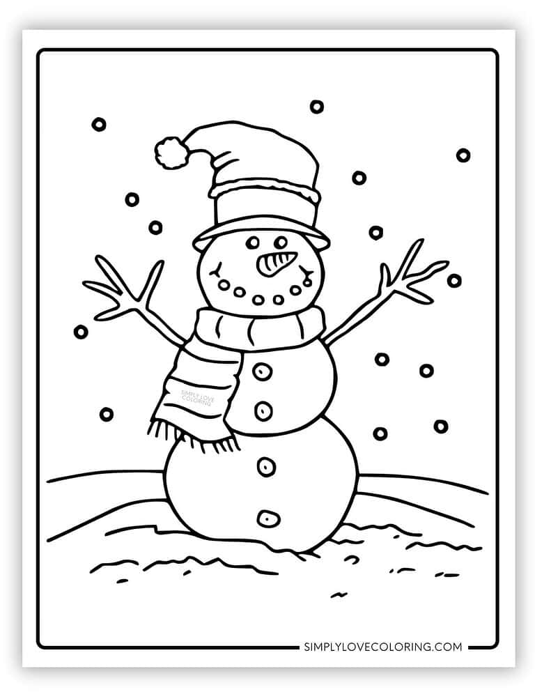 Snowman Coloring Pages (Free PDF Printables) - Simply Love Coloring