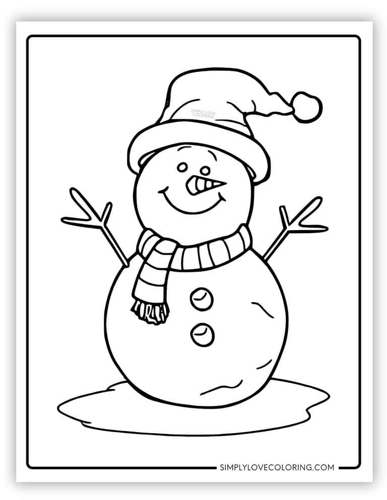 Snowman Coloring Pages (Free PDF Printables) - Simply Love Coloring