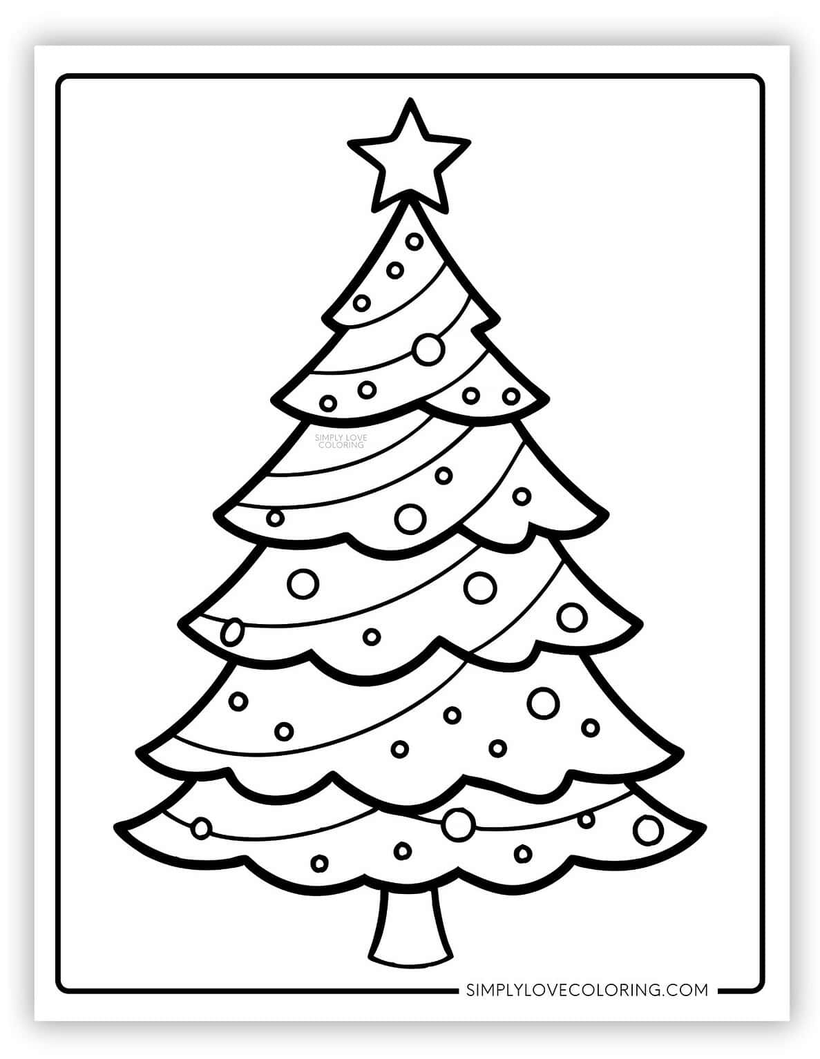 Christmas Tree Coloring Pages (Free PDF Printables) - Simply Love Coloring