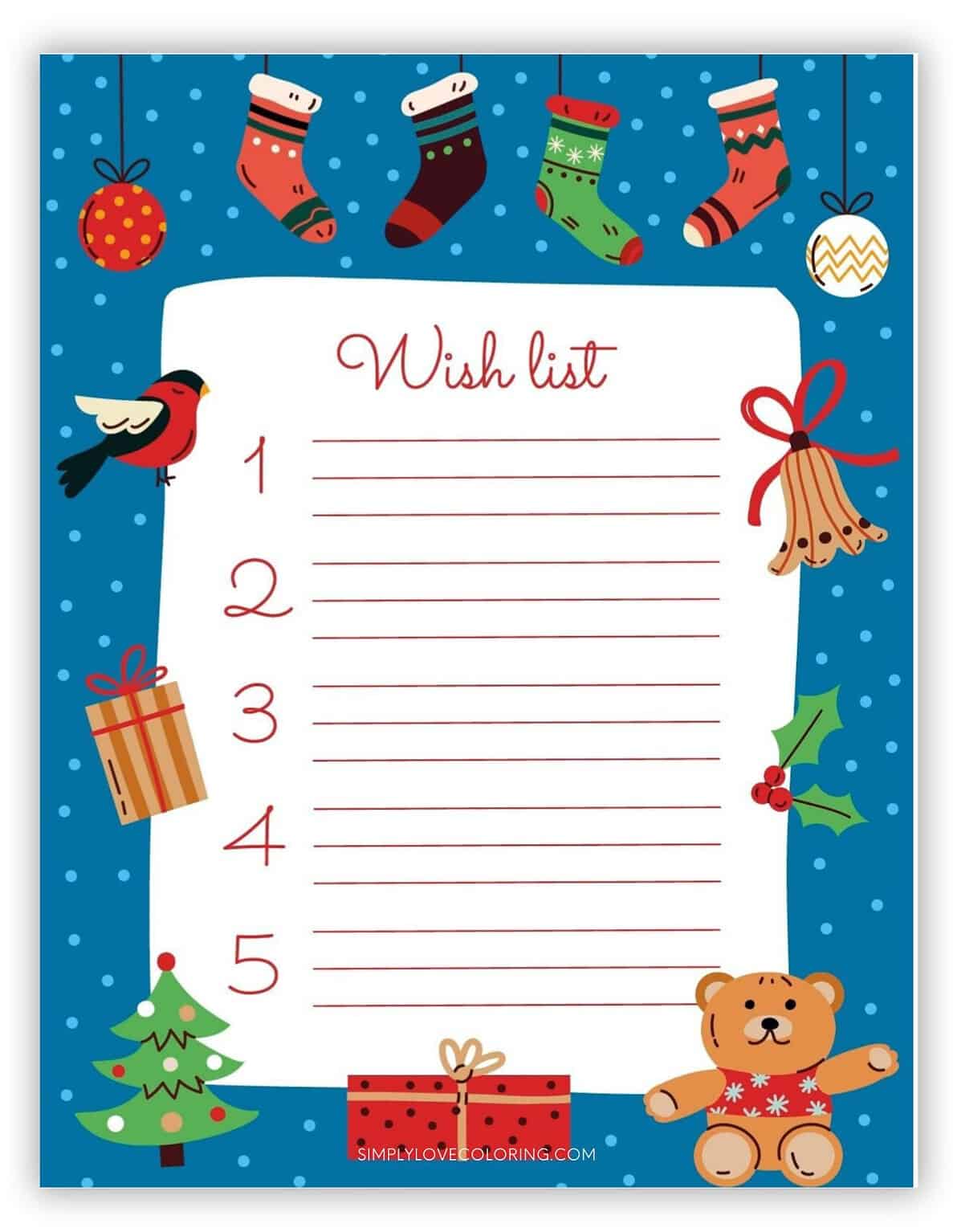 Fun Christmas List Printables (Free PDF Printables) - Simply Love Coloring