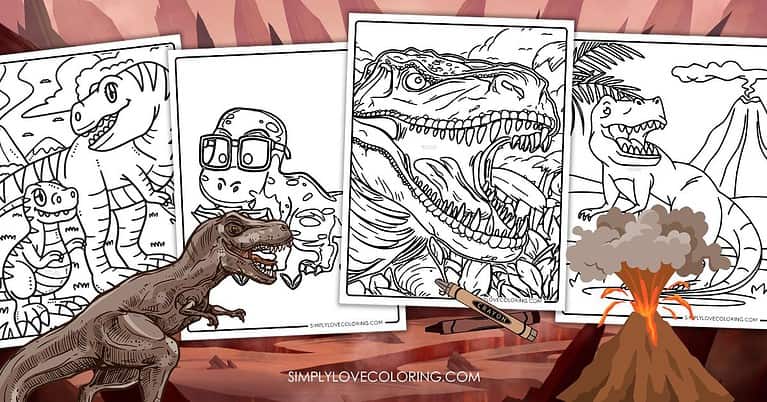 T Rex Coloring Pages (Free PDF Printables) - Simply Love Coloring