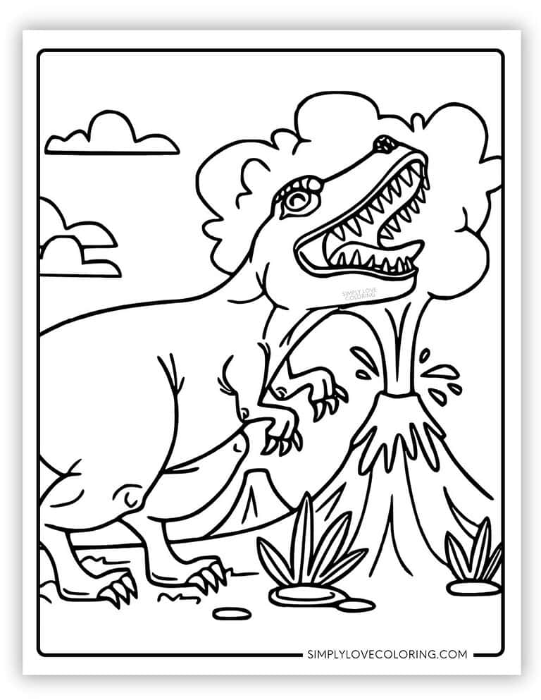 T Rex Coloring Pages (Free PDF Printables) - Simply Love Coloring