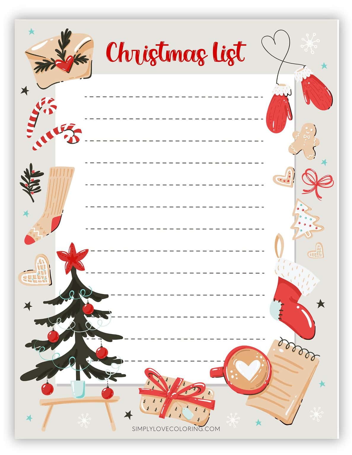 Fun Christmas List Printables (Free PDF Printables) - Simply Love Coloring