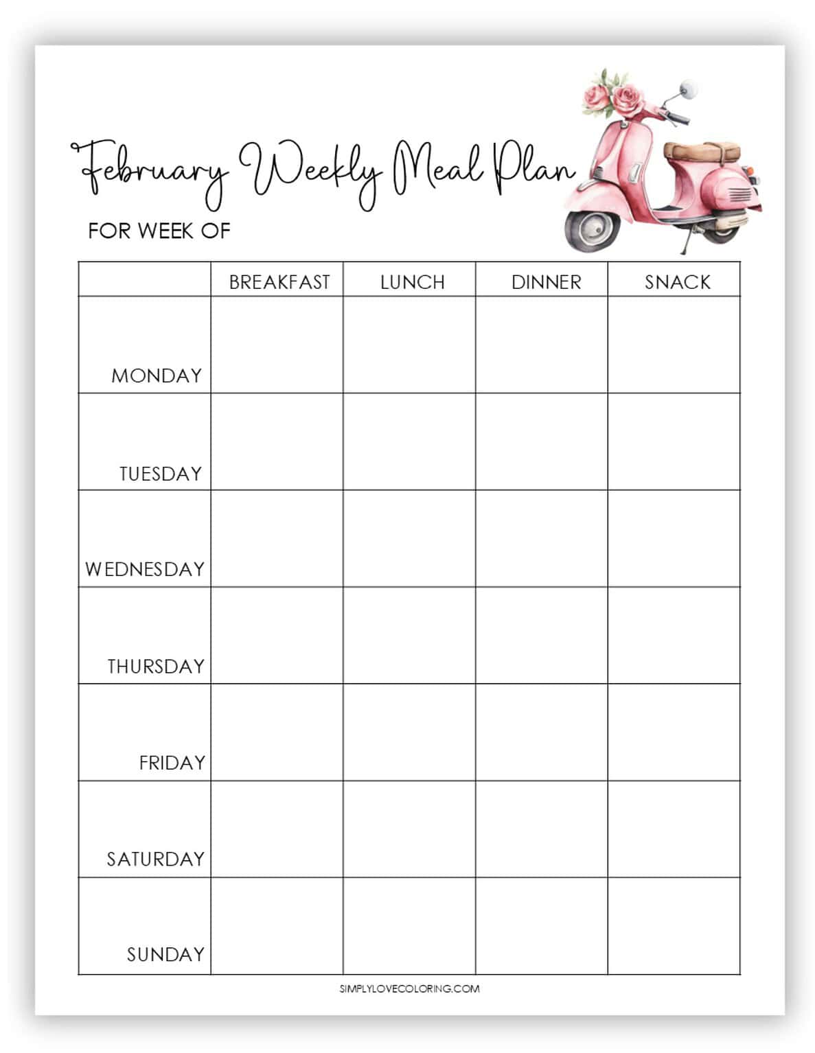 February Planner Printables (Free PDF Downloads) - Simply Love Coloring