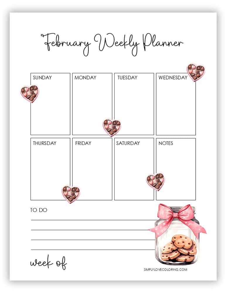 February Planner Printables (Free PDF Downloads) - Simply Love Coloring
