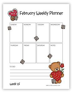 February Planner Printables (Free PDF Downloads) - Simply Love Coloring