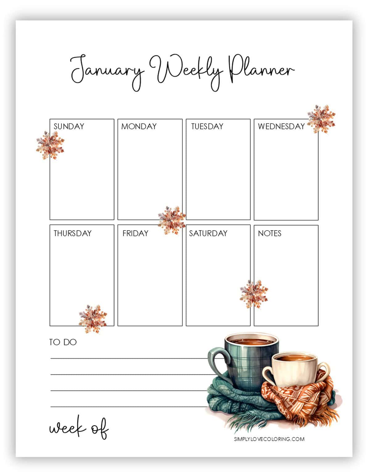 January Planner Calendar Printables (Free PDF Downloads) - Simply Love ...