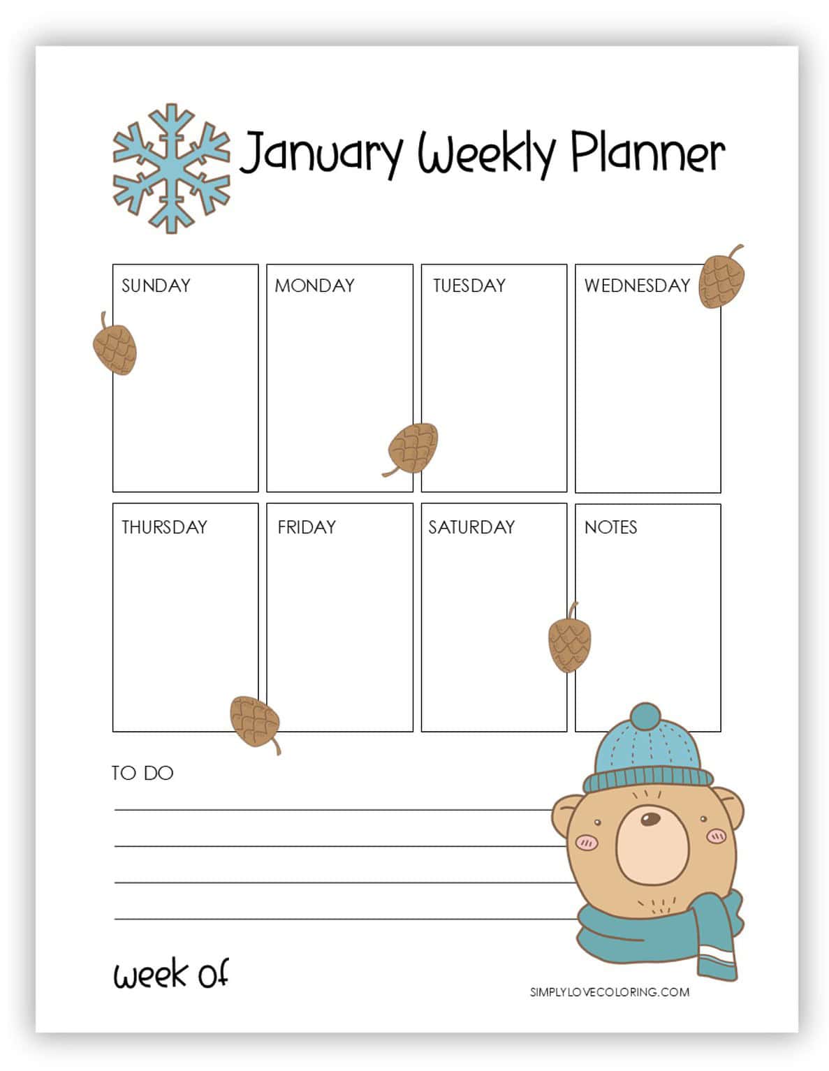 January Planner Calendar Printables (Free PDF Downloads) - Simply Love ...