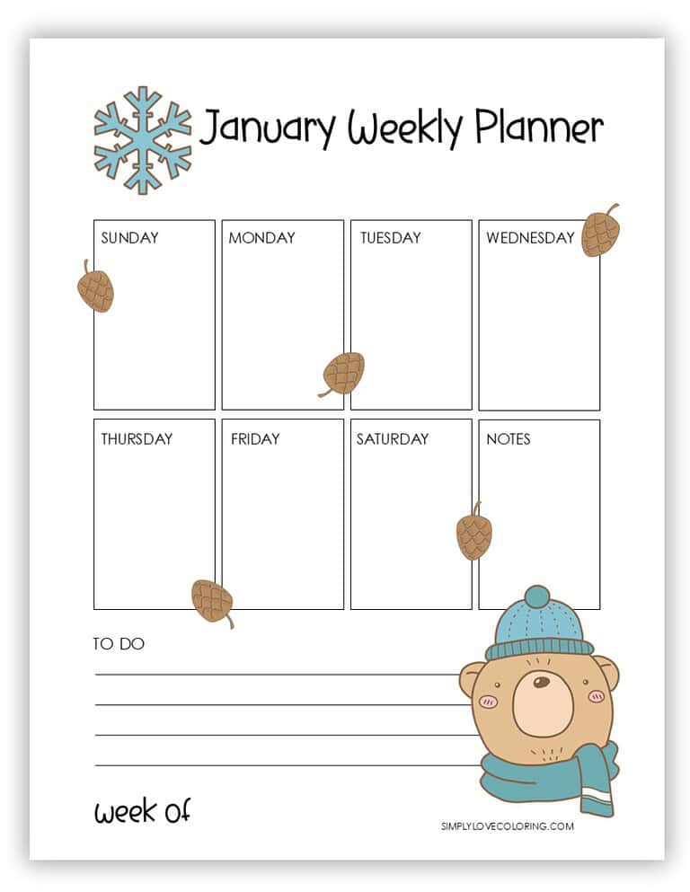 January Planner Calendar Printables (Free PDF Downloads) - Simply Love ...