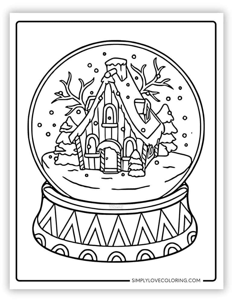 Snow Globe Coloring Pages (Free PDF Printables) - Simply Love Coloring