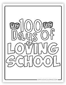 100th Day of School Coloring Pages (Free PDF Printables) - Simply Love ...