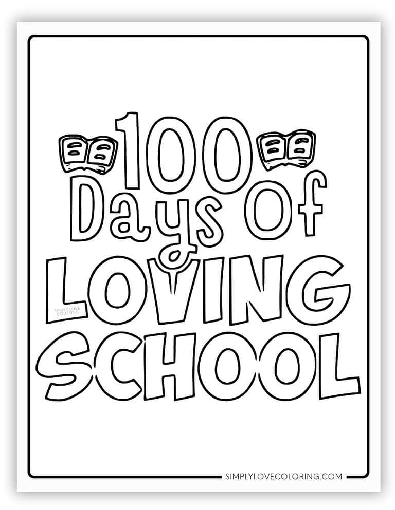 100th Day of School Coloring Pages (Free PDF Printables) - Simply Love ...