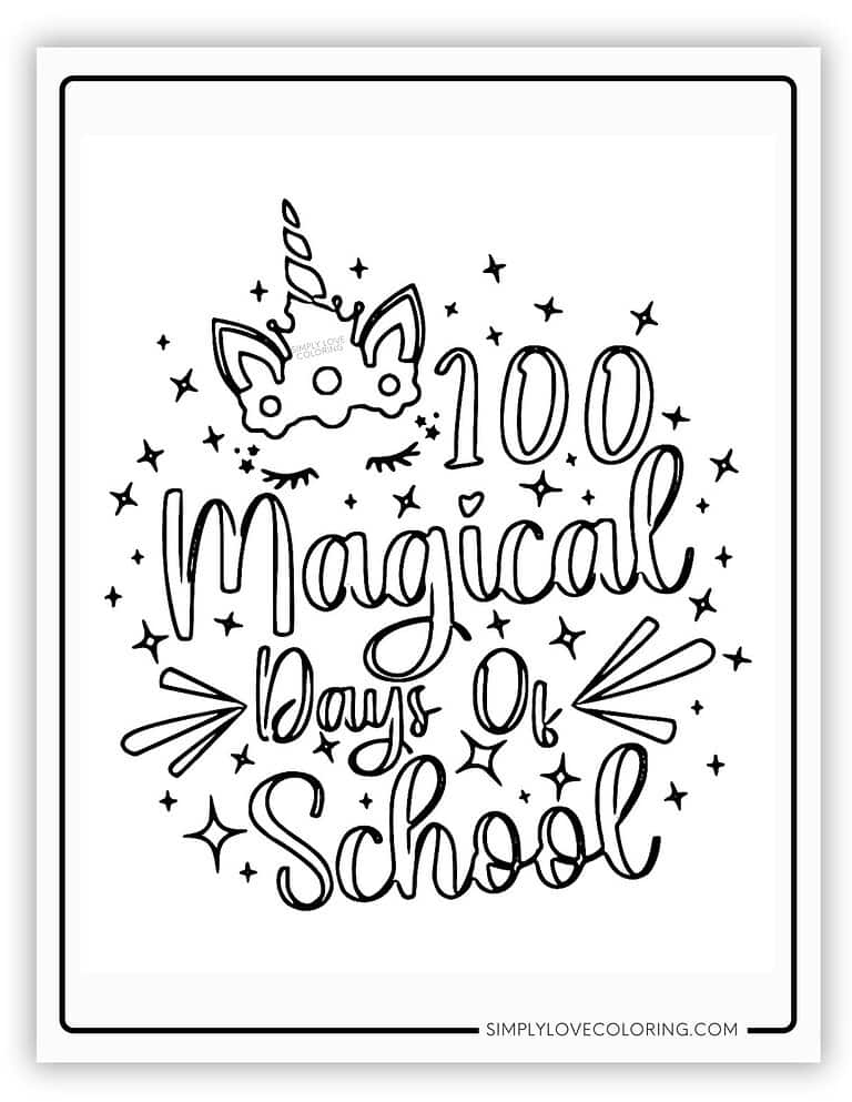 100th Day of School Coloring Pages (Free PDF Printables) - Simply Love ...