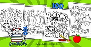100th Day of School Coloring Pages (Free PDF Printables) - Simply Love ...