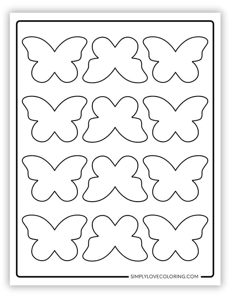 Butterfly Templates (Free PDF Downloads) - Simply Love Coloring