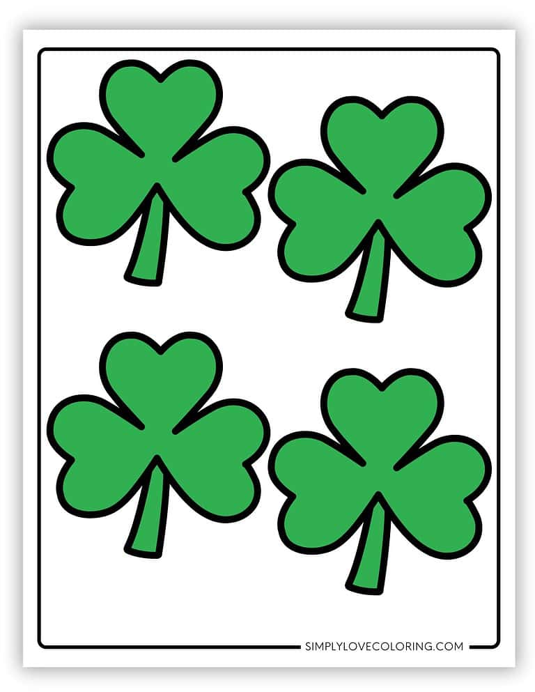 Shamrock Leaf Clover Templates (Free PDF Downloads) - Simply Love Coloring