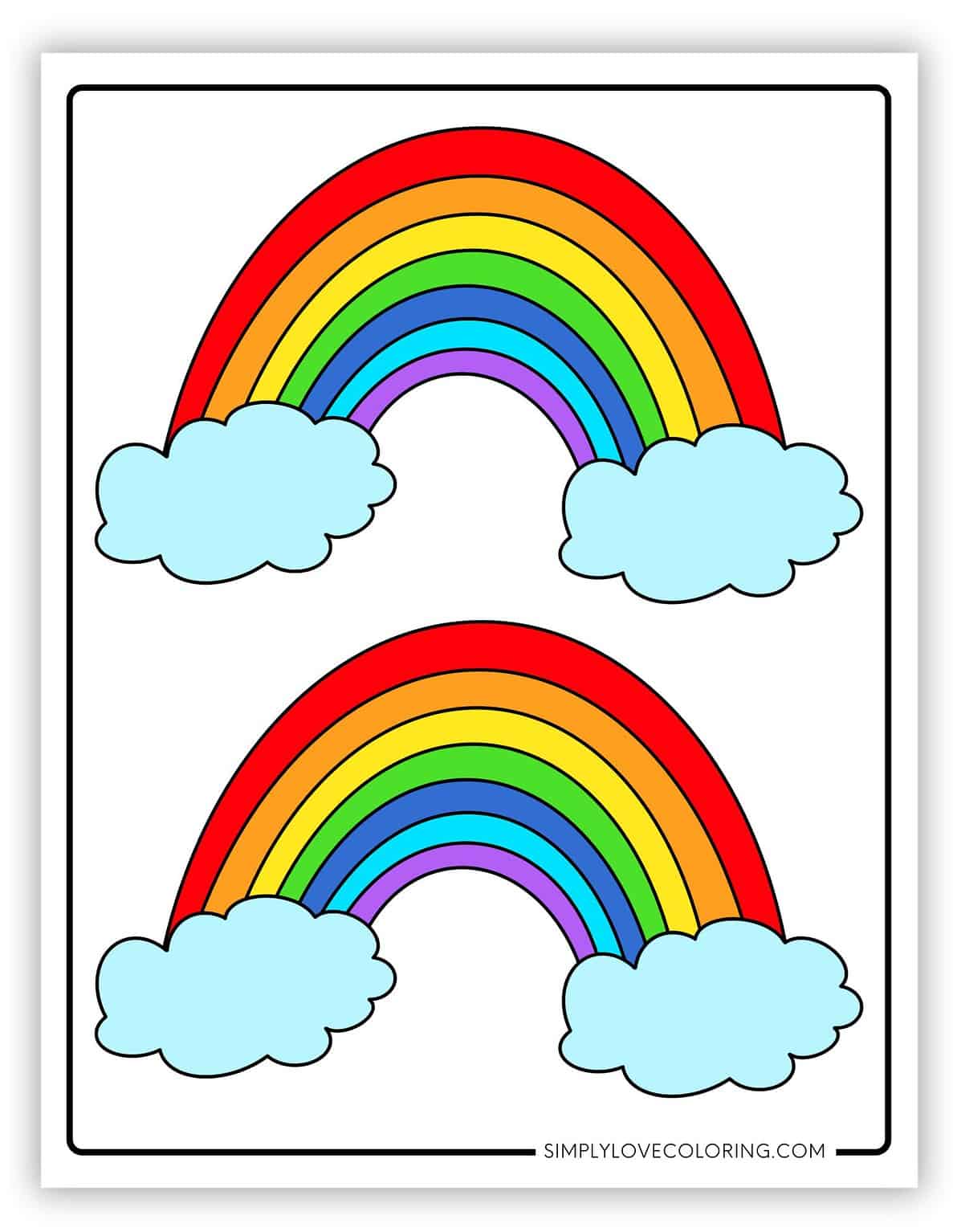 Rainbow Templates (Free PDF Downloads) - Simply Love Coloring