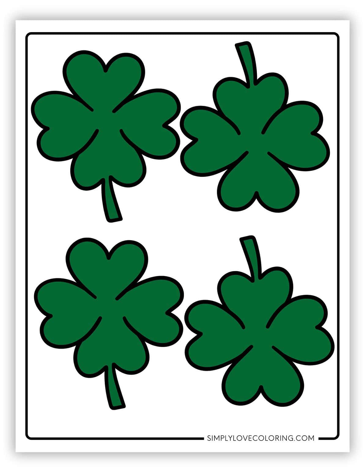 Shamrock Leaf Clover Templates (Free PDF Downloads) - Simply Love Coloring