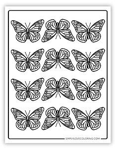 Butterfly Templates (Free PDF Downloads) - Simply Love Coloring