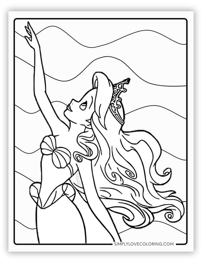 The Little Mermaid Coloring Pages (Free PDF Printables) - Simply Love ...