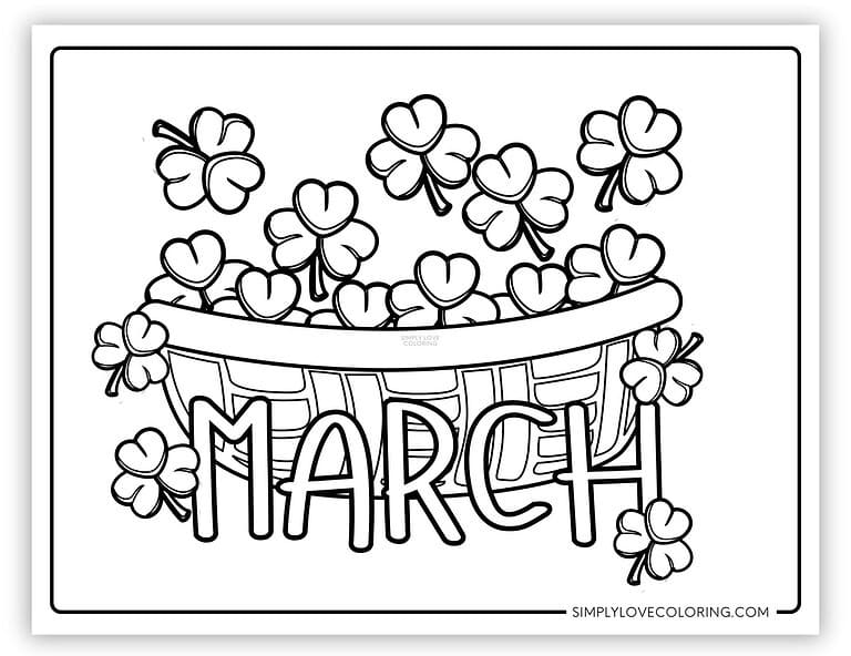 March Coloring Pages (Free PDF Printables) - Simply Love Coloring