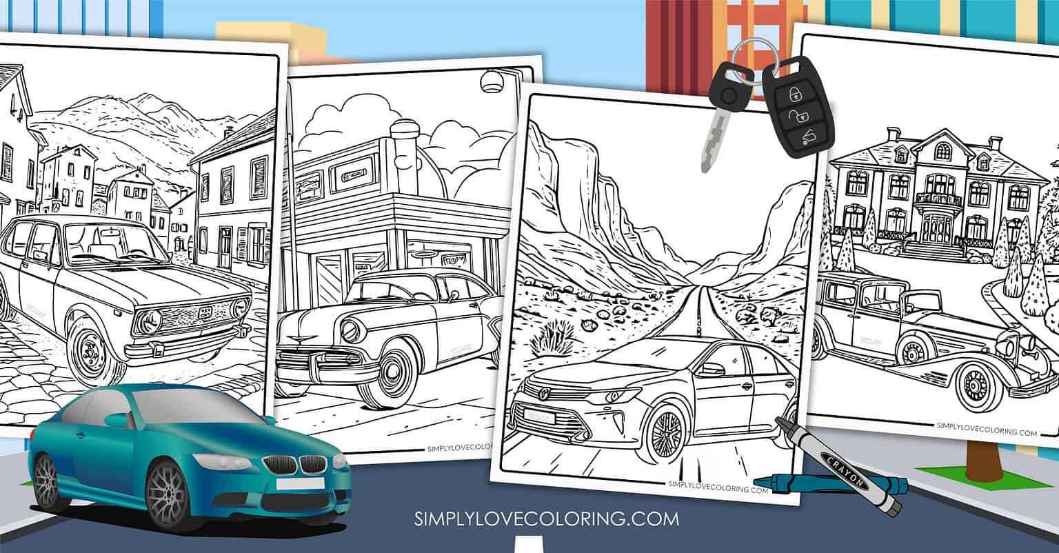 Car Coloring Pages (Free PDF Printables) - Simply Love Coloring