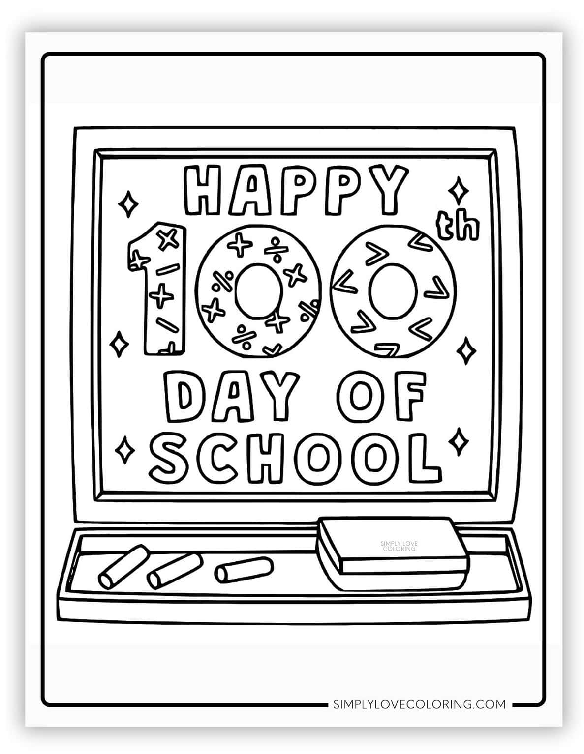 100th Day of School Coloring Pages (Free PDF Printables) - Simply Love ...
