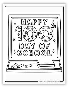 100th Day of School Coloring Pages (Free PDF Printables) - Simply Love ...