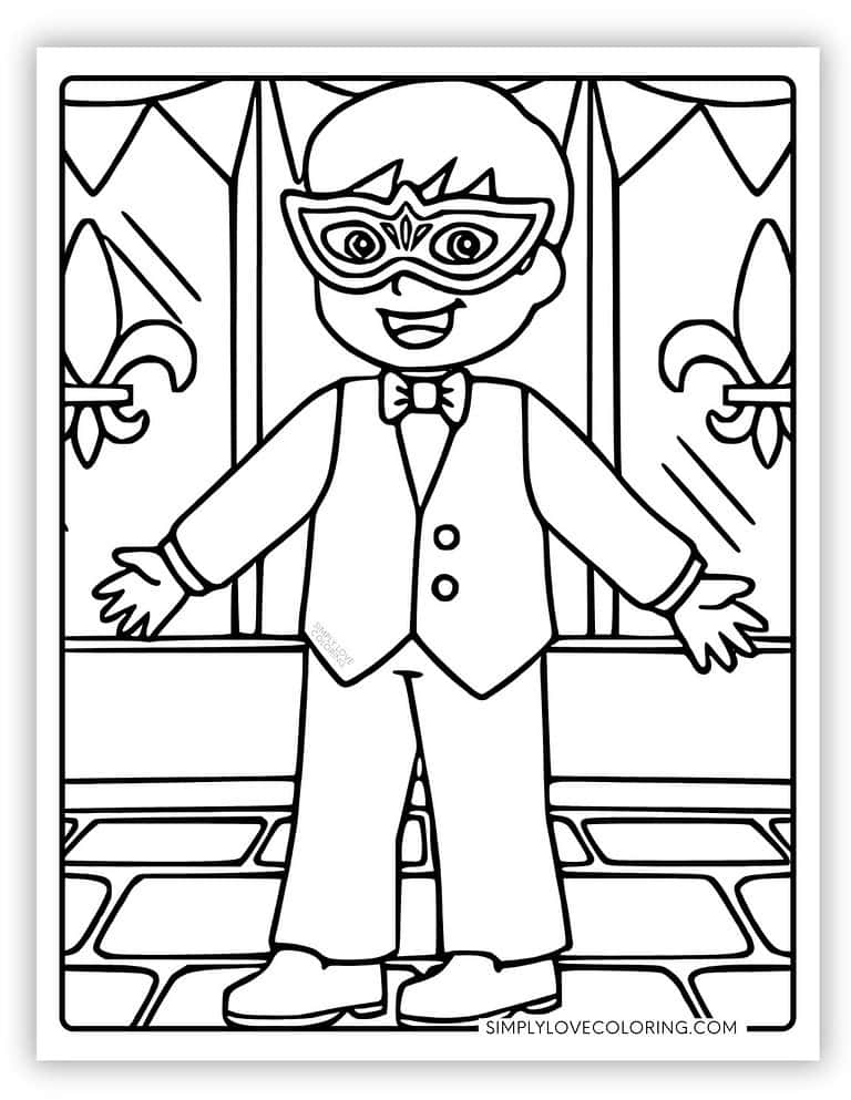 Mardi Gras Coloring Pages (Free PDF Printables) - Simply Love Coloring