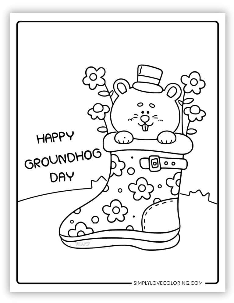 Groundhog Day Coloring Pages (Free PDF Printables) - Simply Love Coloring