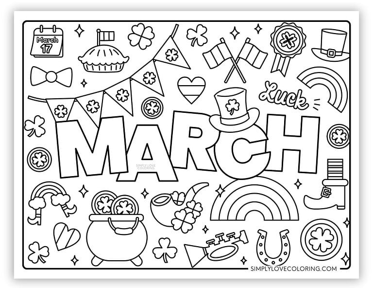 March Coloring Pages (Free PDF Printables) - Simply Love Coloring