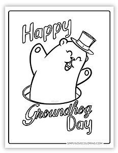 Groundhog Day Coloring Pages (Free PDF Printables) - Simply Love Coloring