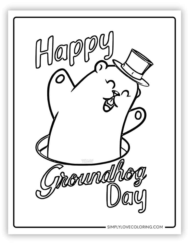 Groundhog Day Coloring Pages (Free PDF Printables) - Simply Love Coloring