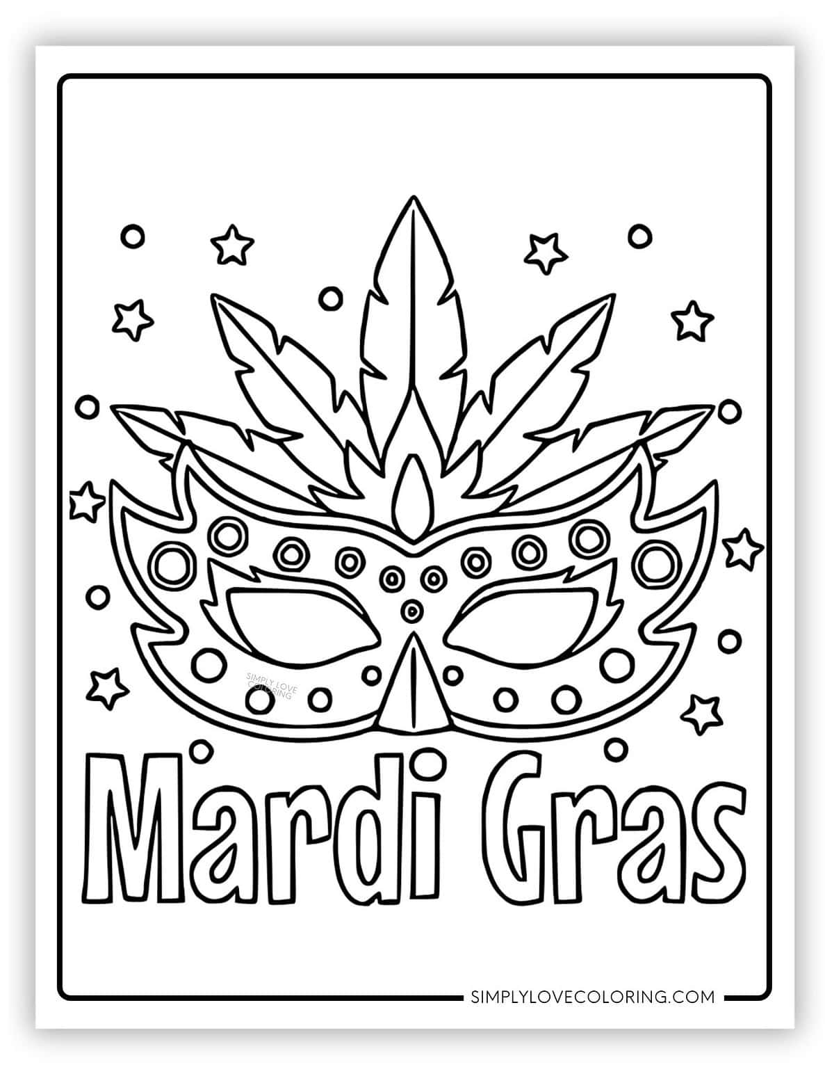 Mardi Gras Coloring Pages (Free PDF Printables) - Simply Love Coloring