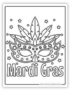 Mardi Gras Coloring Pages (Free PDF Printables) - Simply Love Coloring