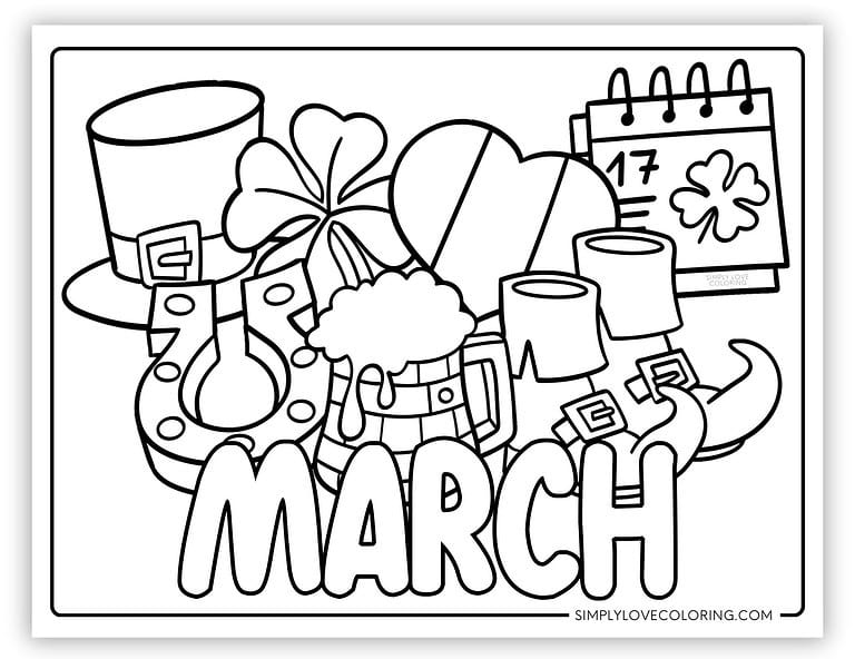 March Coloring Pages (Free PDF Printables) - Simply Love Coloring